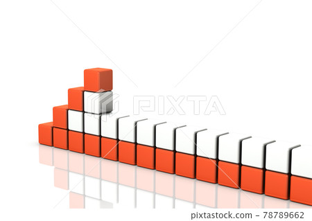 A forward arrow made of blocks. White... - Stock Illustration [78789662 ...