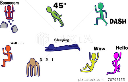 Stickman doing various poses - Stock Illustration [78797155] - PIXTA