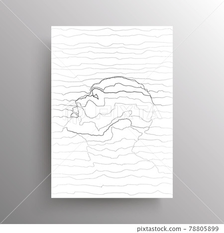 Abstract male face in wavy horizontal lines... - Stock Illustration ...