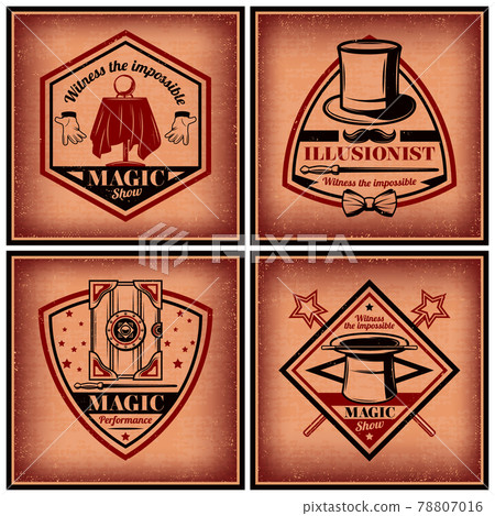 Vintage Magic Show Brochures Set - Stock Illustration [78807016] - PIXTA