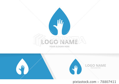 Vector water and hand logo combination. Unique... - Stock Illustration ...