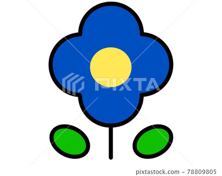 Blue floret illustration material - Stock Illustration [78809805] - PIXTA