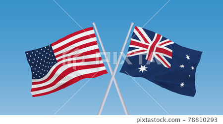 American and Australian flags - Stock Illustration [78810293] - PIXTA