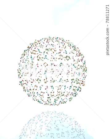 Musical note earth colorful fine CG... - Stock Illustration [78811271 ...