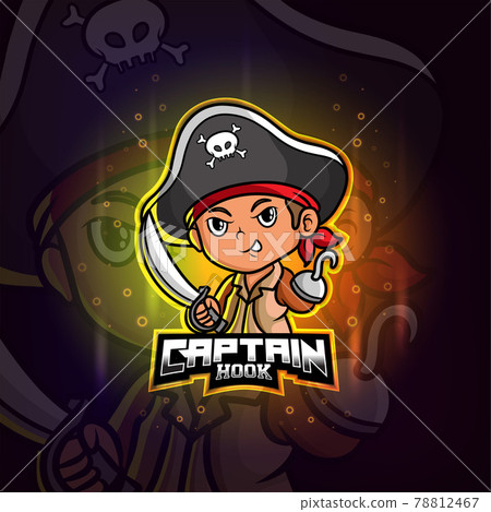 The pirates captain hook mascot esport logo... - Stock Illustration ...