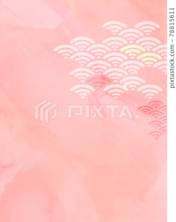 Pink Japanese-style background with the image... - Stock Illustration ...