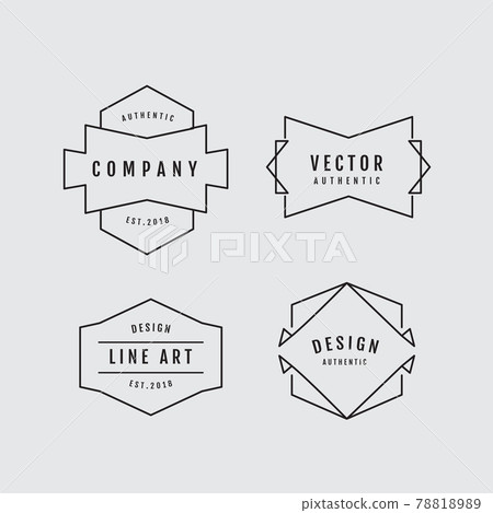 Linear thin line badge logo geometric shape... - Stock Illustration ...
