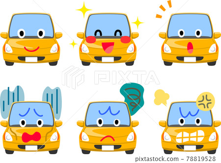 6 types of facial expressions for car characters - Stock Illustration ...