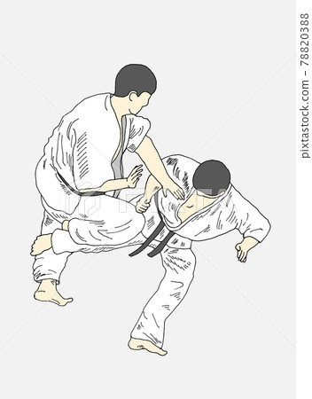 Offense and defense of techniques in karate kumite - Stock Illustration ...