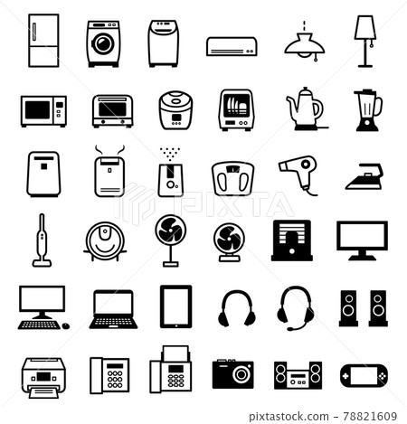 Simple icon set for home appliances - Stock Illustration [78821609] - PIXTA