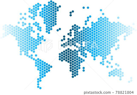 Blue circle world map on white background. - Stock Illustration ...