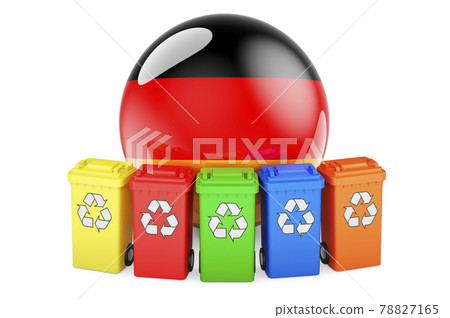 Waste recycling in Germany. Colored recycling... - Stock Illustration ...