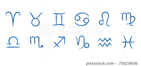 Hand-painted 12 constellation mark icon set - Stock Illustration ...
