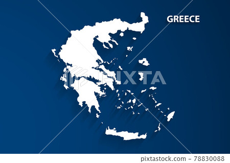 Greece map with blue background, vector,... - Stock Illustration ...
