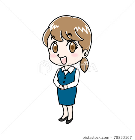 Illustration of a standing clerk woman - Stock Illustration [78833167 ...