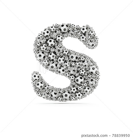 S letter with soccer football balls - Stock Illustration [78839950] - PIXTA