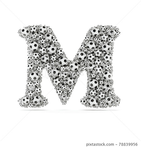 M letter with soccer football balls - Stock Illustration [78839956] - PIXTA