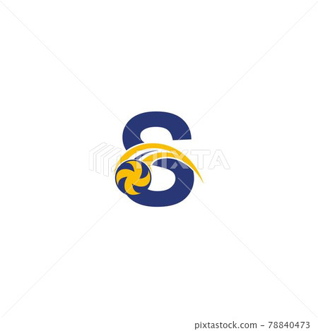 letter S with smashing volley ball icon logo... - Stock Illustration ...