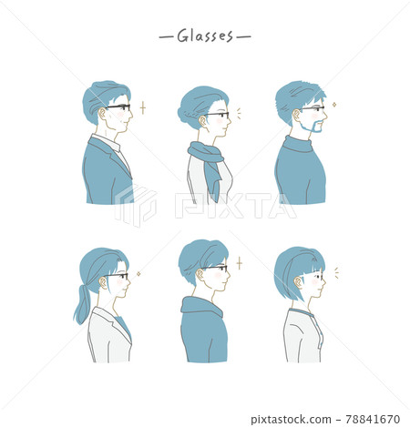 Profile of people with glasses - Stock Illustration [78841670] - PIXTA