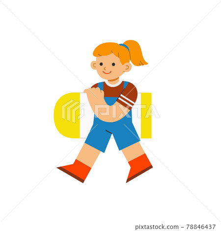 Adorable kid holding eraser. Back to school... - Stock Illustration ...