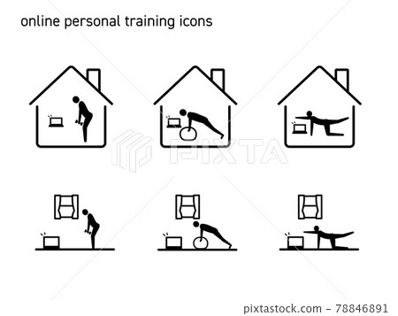 Online personal training icon set - Stock Illustration [78846891] - PIXTA