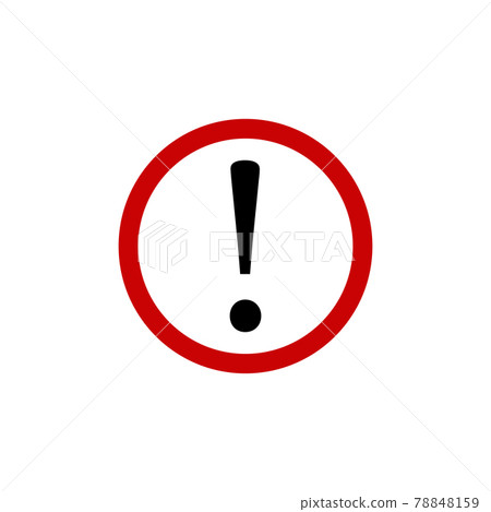 Attention in circle sign icon. Exclamation... - Stock Illustration ...
