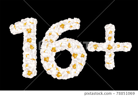 Age limit 16 plus. Vector illustration made up... - Stock Illustration ...