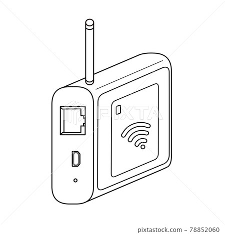 Wireless LAN router (line drawing) - Stock Illustration [78852060] - PIXTA