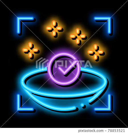 medically clean lens neon glow icon illustration - Stock Illustration ...