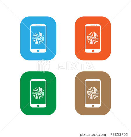 Smartphone password icon. Fingerprint icon set.... - Stock Illustration ...