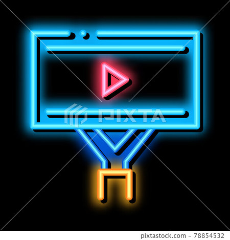 installed video ads neon glow icon illustration - Stock Illustration ...