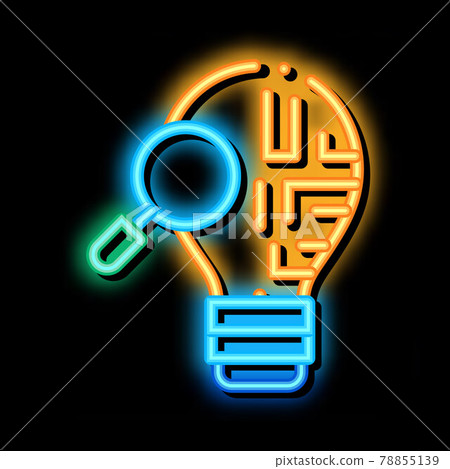 brain savvy research neon glow icon illustration - Stock Illustration ...