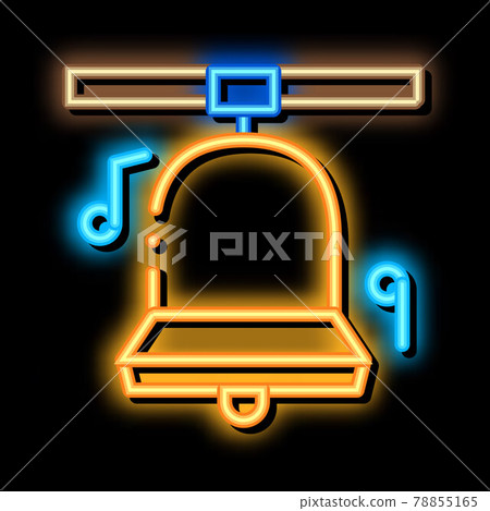 church bells neon glow icon illustration - Stock Illustration [78855165 ...