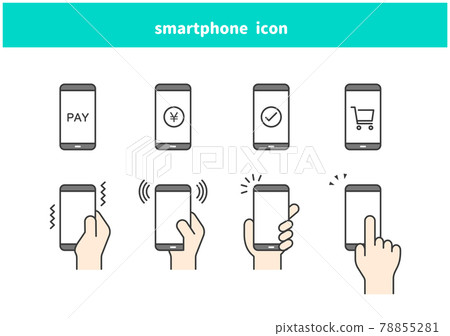 Smartphone hand operation icon set color - Stock Illustration [78855281 ...