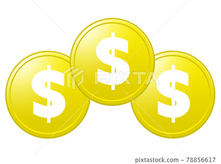 3 coins-dollar sign - Stock Illustration [78856617] - PIXTA