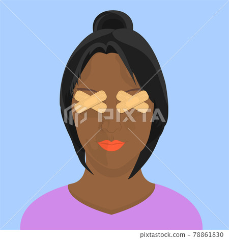 Sticking plaster covering woman eyes.... - Stock Illustration [78861830 ...