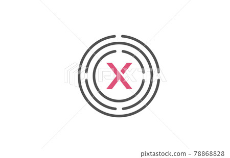 pink X logo design letter design with circles.... - Stock Illustration ...