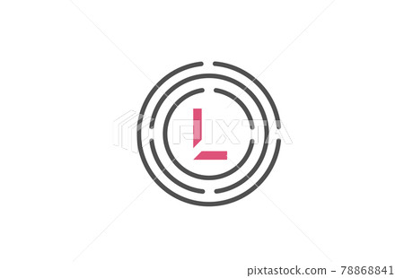 pink L logo design letter design with circles.... - Stock Illustration ...