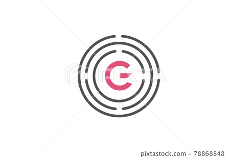 pink G logo design letter design with circles.... - Stock Illustration ...
