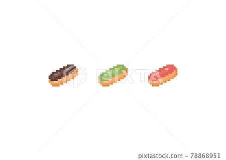 Pixel eclair illustration set. Vector pixel... - Stock Illustration ...