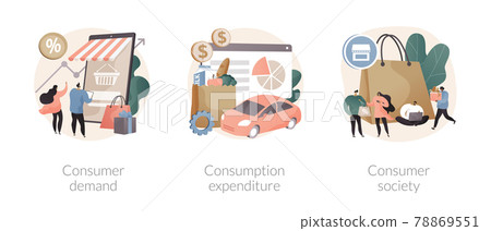 Consumer society abstract concept vector... - Stock Illustration ...