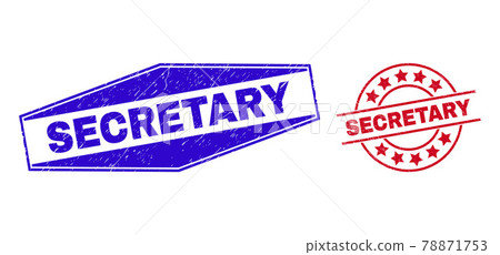 SECRETARY Scratched Badges in Circle and... - Stock Illustration ...