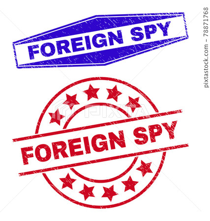 FOREIGN SPY Grunge Stamp Seals in Circle and...-插圖素材 [78871768] - PIXTA圖庫