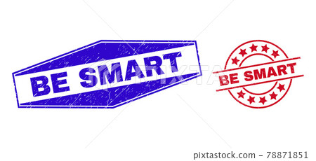 BE SMART Unclean Seals in Circle and Hexagonal... - Stock Illustration ...