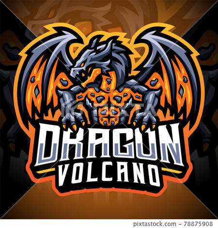 Dragon volcano esport mascot logo design - Stock Illustration [78875908 ...