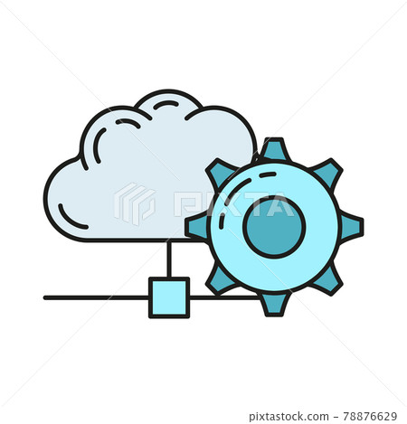 Data exchange cloud icon, protect remote info... - Stock Illustration ...