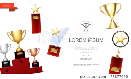 Realistic Prizes And Awards Template - Stock Illustration [78877656 ...