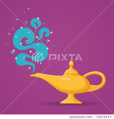 Magic Aladdin lamp vector illustration - Stock Illustration [78878419 ...