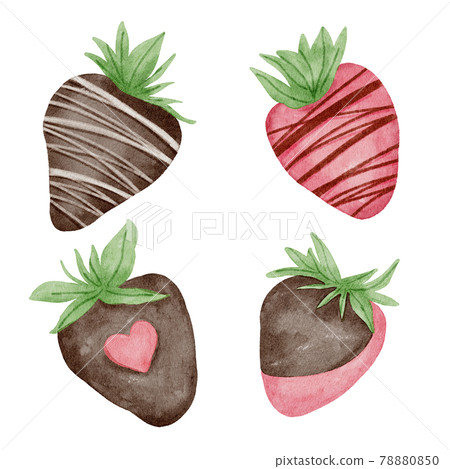 Dessert watercolor hand paint collection - Stock Illustration [78880850 ...