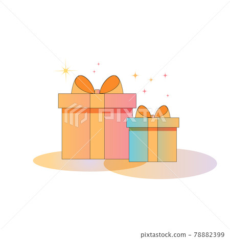 Gift boxes, flat design - Stock Illustration [78882399] - PIXTA